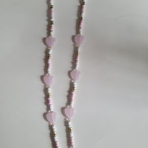 Hand Crafted | Accessories | Rose Quartz And Seed Bead Face Mask Chain ...